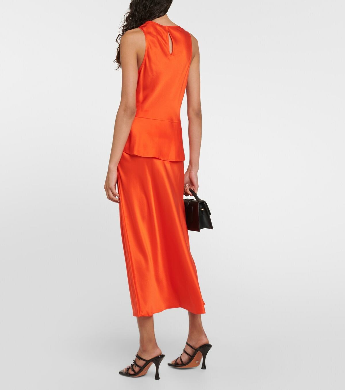 Frame Silk satin racerback tank top Frame Denim