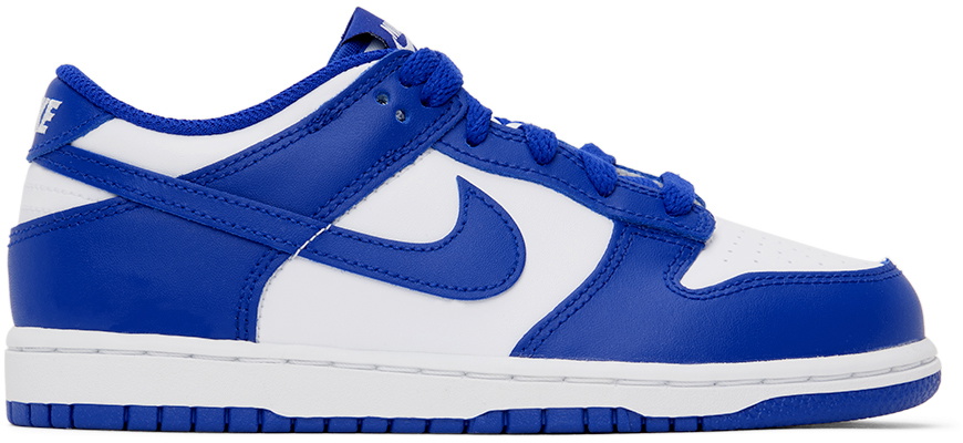 Nike Kids White & Navy Dunk Low Little Kids Sneakers Nike
