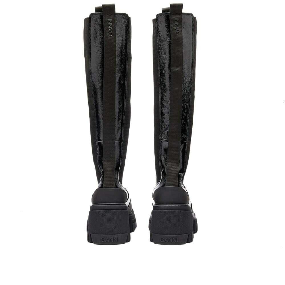 GANNI Women's Cleated Heeled High Chelsea Boot in Black GANNI