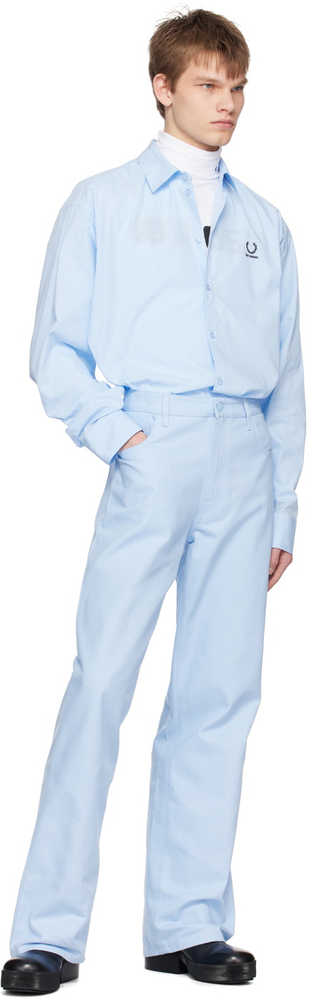 Raf Simons Blue Embroidered Shirt Raf Simons