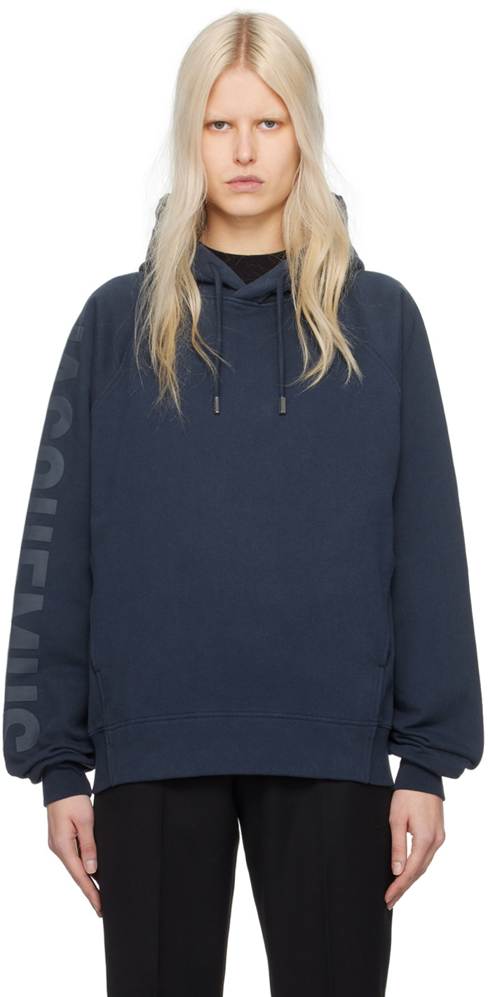 Jacquemus Navy Les Classiques 'Le Hoodie Typo' Hoodie Jacquemus