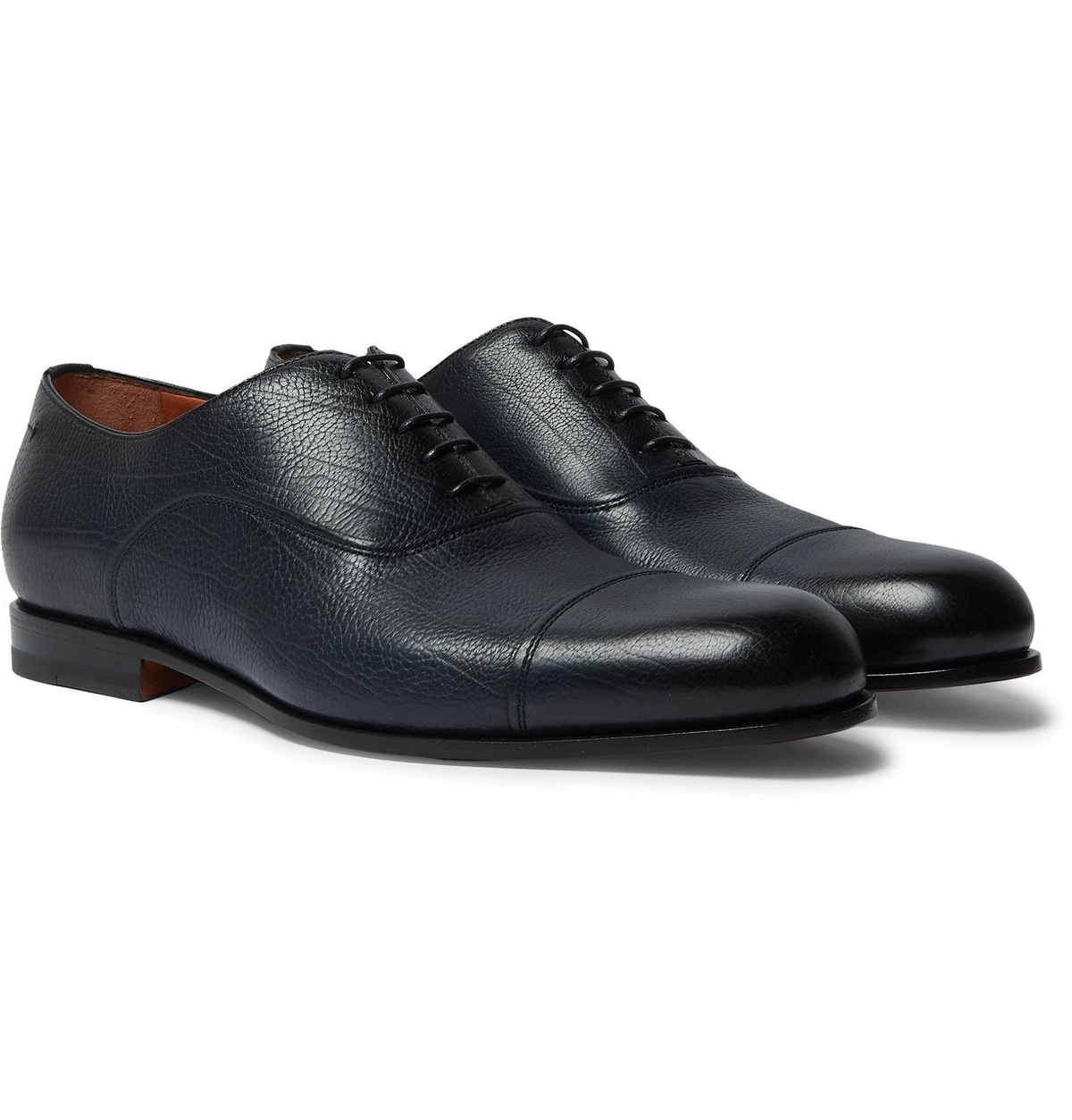 Santoni - Cap-Toe Leather Oxford Shoes - Blue Santoni