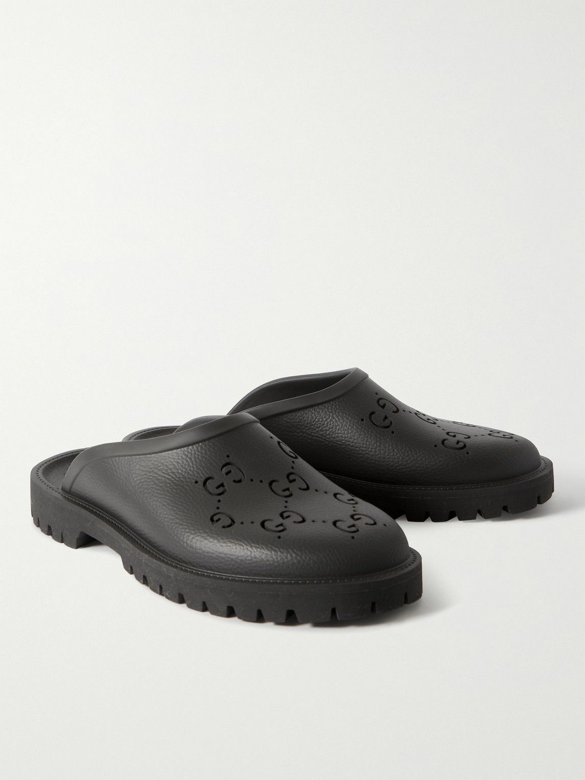 GUCCI - Logo-Perforated Rubber Clogs - Black Gucci