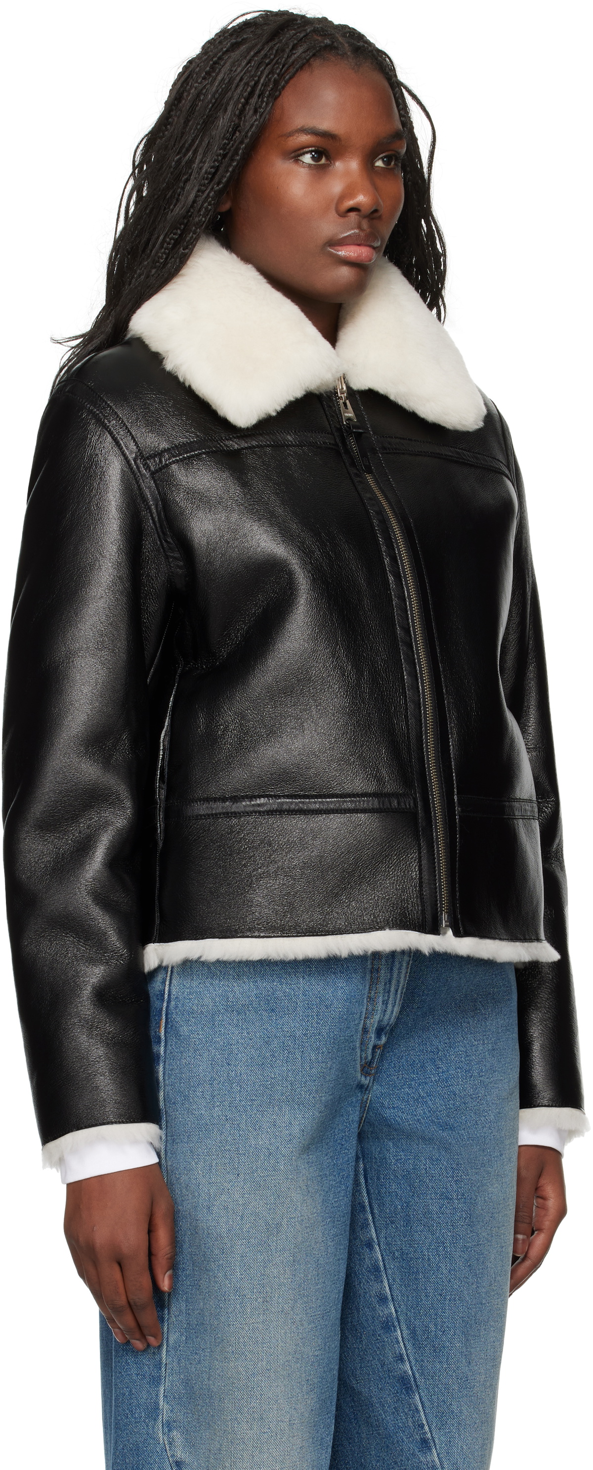 MACKAGE Black & White Betty 2-in-1 Reversible Shearling Jacket Mackage
