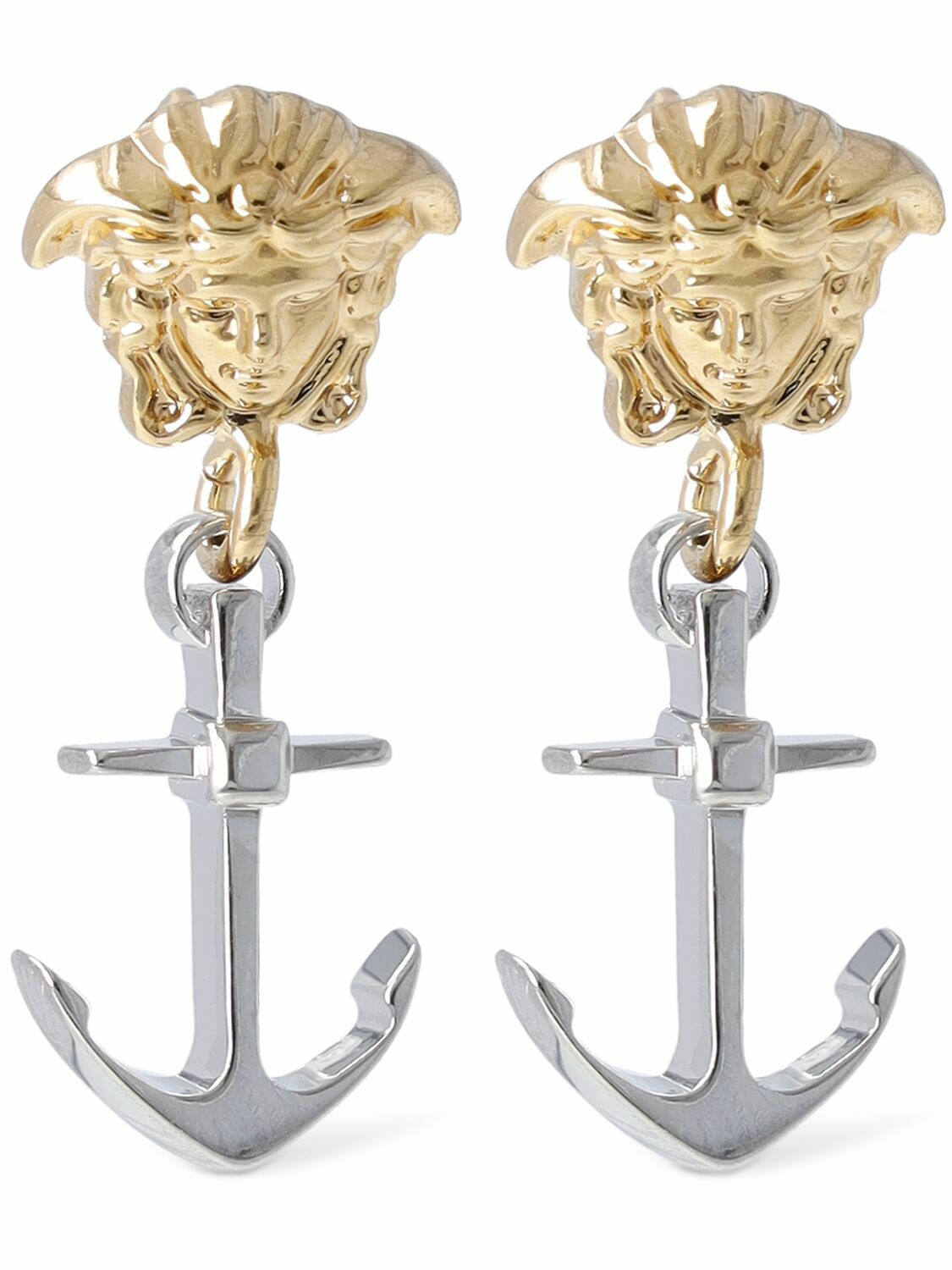 VERSACE - Anchor Logo Pendant Earrings Versace