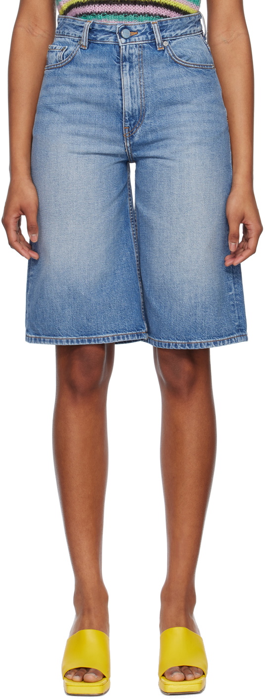 GANNI Blue Five-Pocket Denim Shorts GANNI