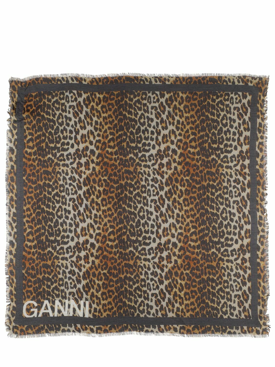 GANNI - Xxl Leopard Printed Scarf GANNI