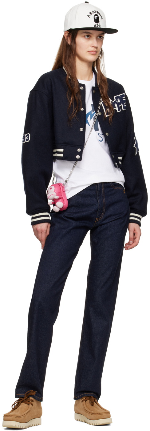 BAPE Navy BAPE STA Bomber Jacket A Bathing Ape