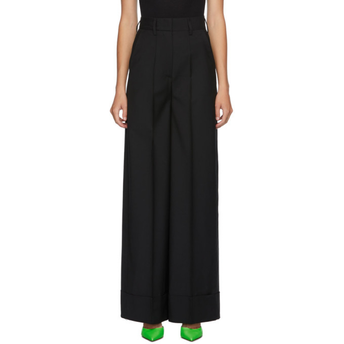 MSGM Black Wool Long Trousers MSGM