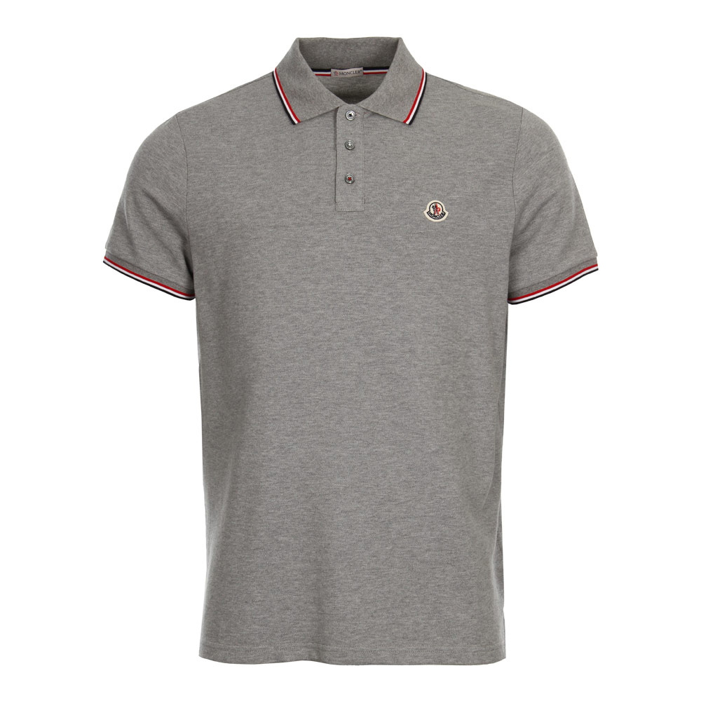 Tipped Polo - Grey Moncler