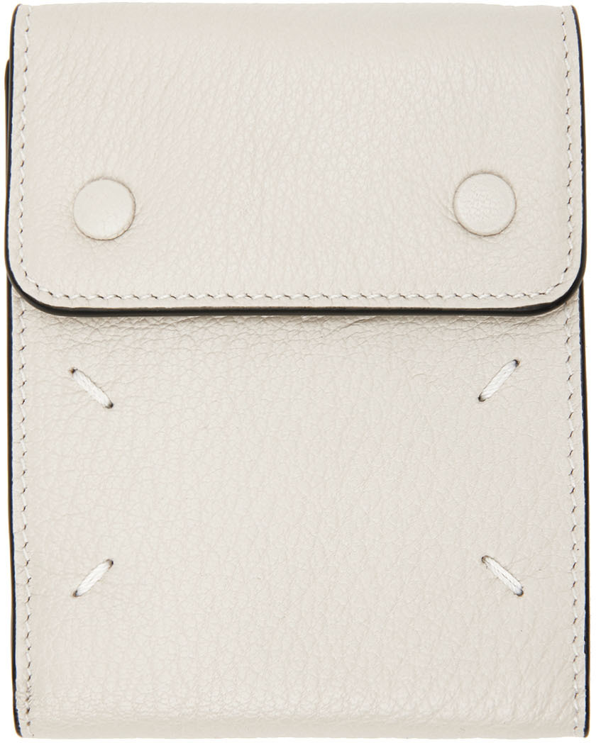 Maison Margiela Gray Leather Wallet Maison Margiela