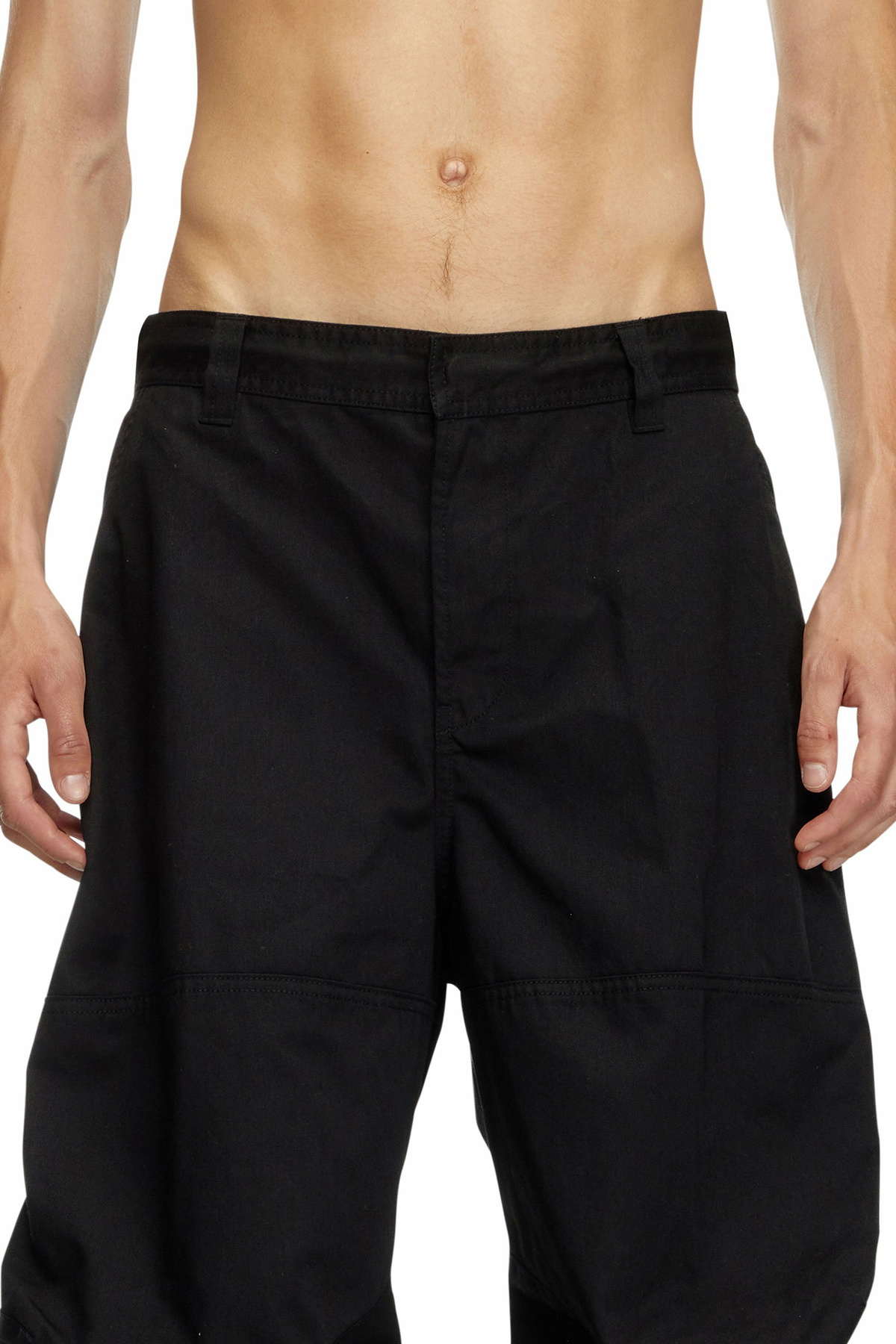 Diesel Cargo pants in technical cotton twill - Pants Mens in Black Diesel