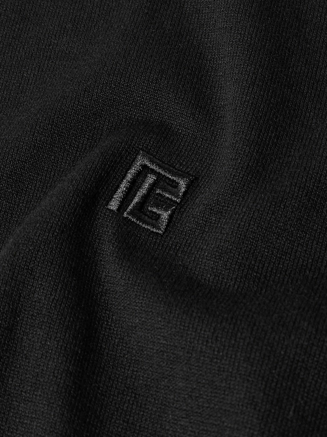Balmain - Logo-Embroidered Silk-Blend Polo Shirt - Black Balmain