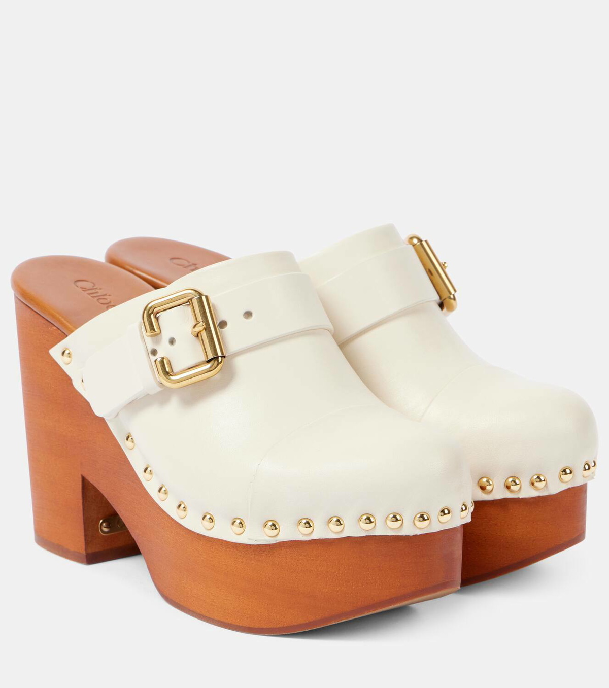 Chloé Jeannette studded leather clogs Chloe