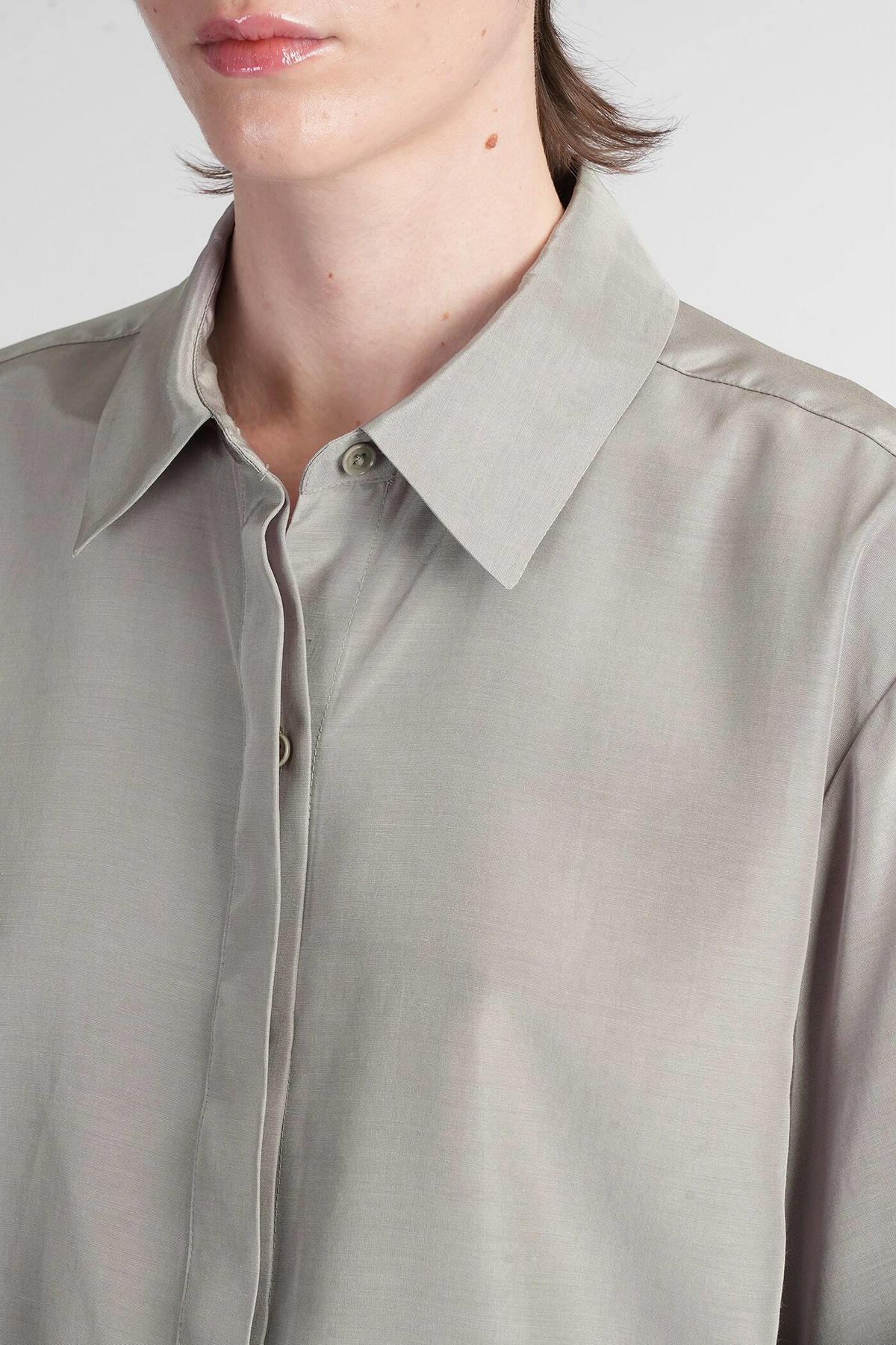 Simkhai Ryett Shirt In Grey Acetate Simkhai