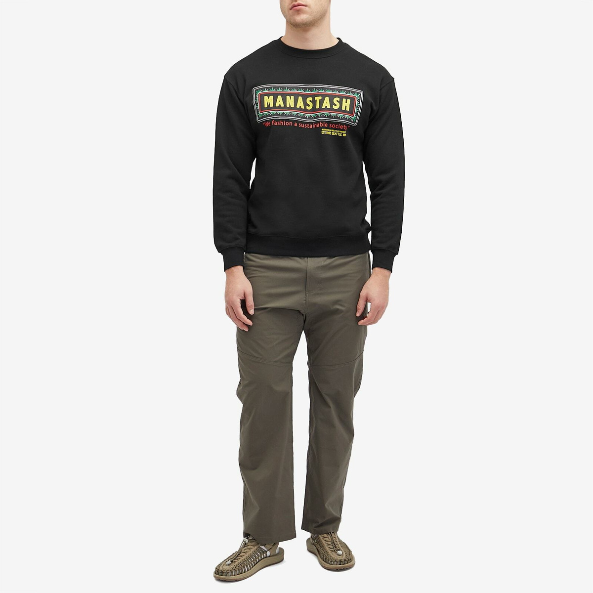 Manastash Men's Frame Logo Sweatshirt in Black Manastash