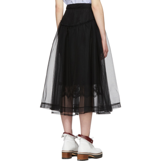 Simone Rocha Black Bow Belt Tulle Skirt Simone Rocha