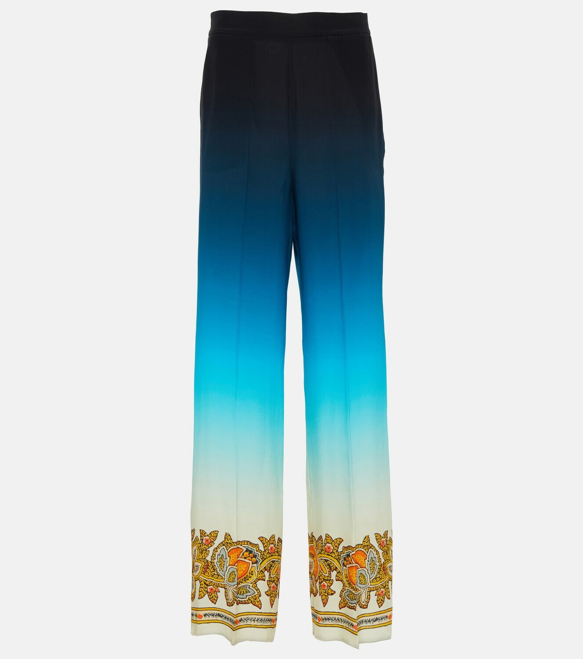 Etro Ombré printed silk wide-leg pants Etro