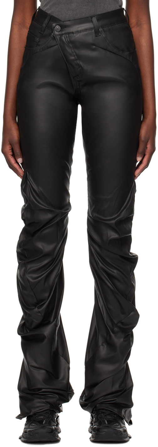 Ottolinger SSENSE Exclusive Black Faux-Leather Pants Ottolinger