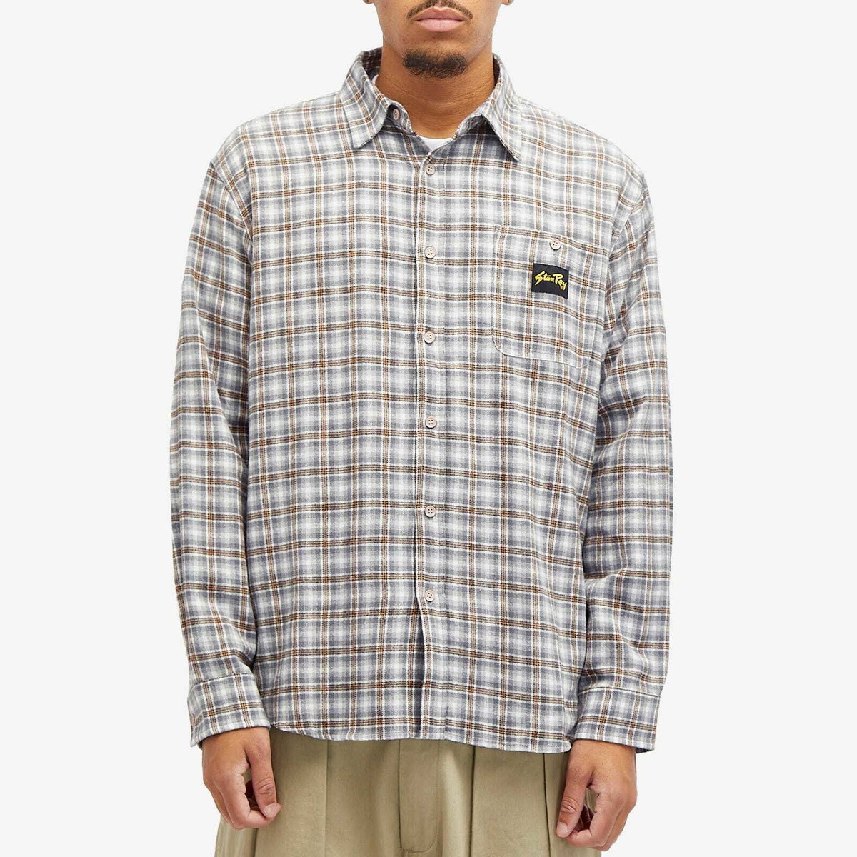 Stan Ray Men's Flannel Shirt in Grey Plaid Stan Ray