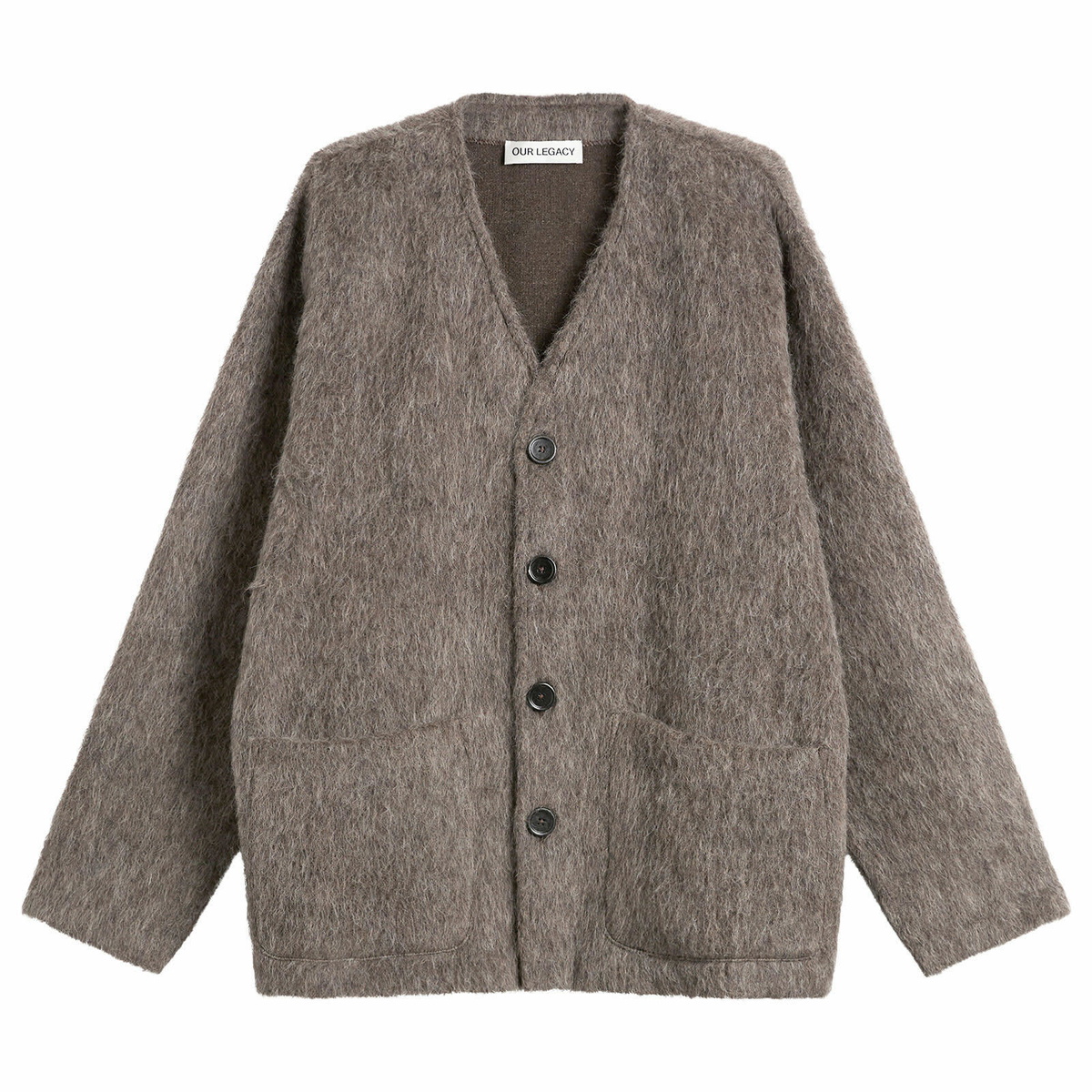 Our Legacy Men's Hairy Wool Cardigan in Mole Our Legacy