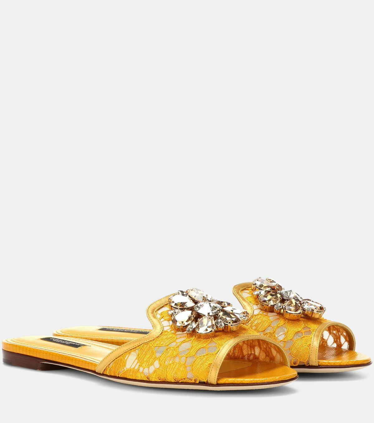 Dolce&Gabbana - Bianca embellished slides Dolce & Gabbana