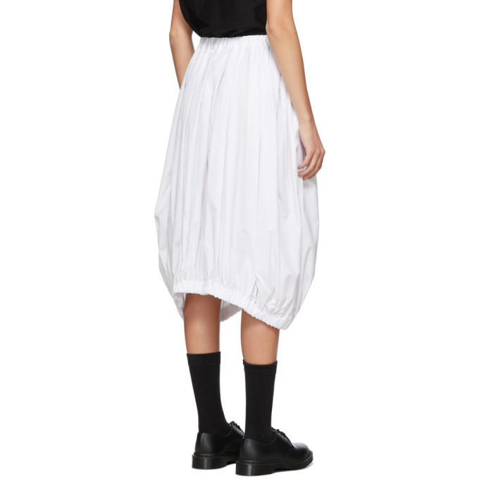 Comme des Garcons Comme des Garcons White Cotton Broadcloth Gathered ... Comme des Garcons Comme des Garcons White Cotton Broadcloth Gathered ...