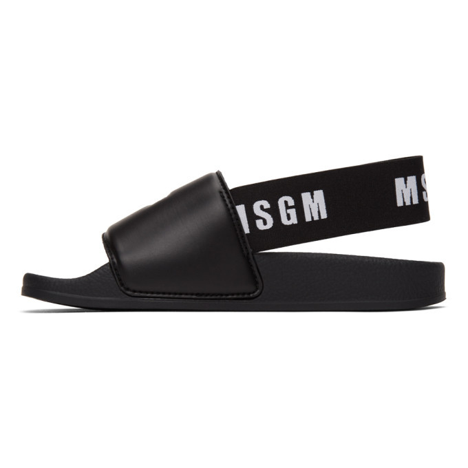 MSGM Black Slingback Slides MSGM