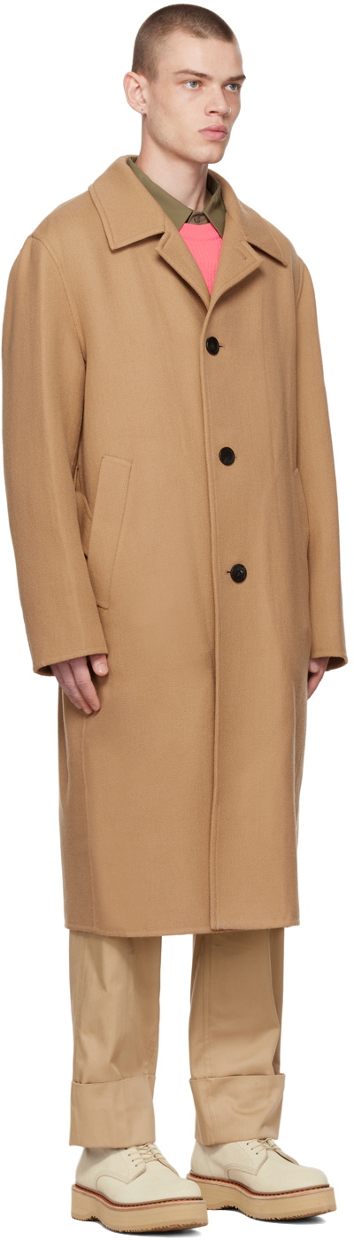 Solid Homme Beige Belted Coat Solid Homme