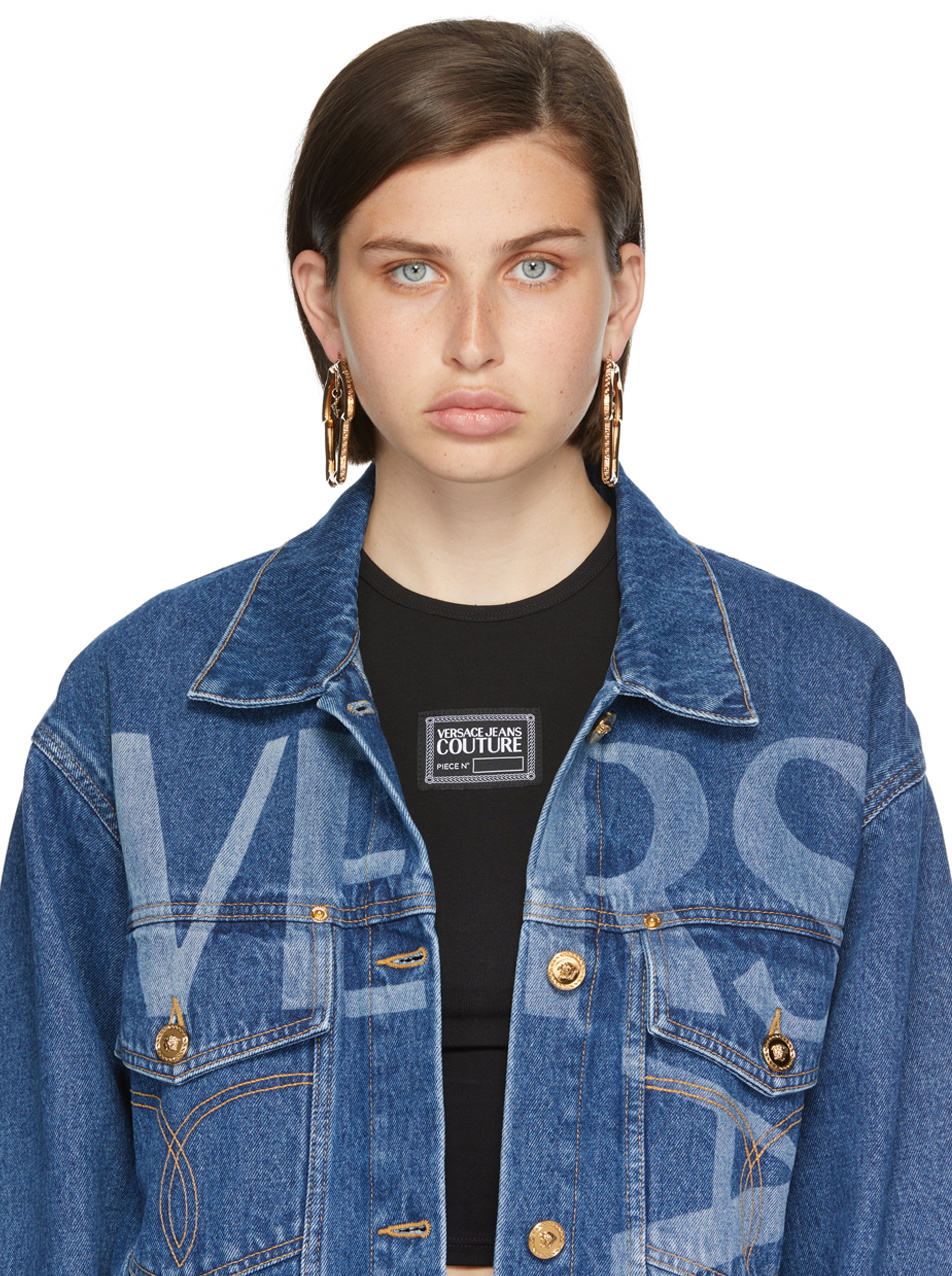 Versace Gold Medusa Curve Earrings Versace