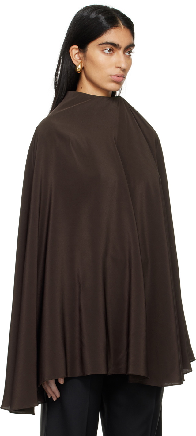 Marie Adam-Leenaerdt Brown Cape Blouse MARIE ADAM-LEENAERDT