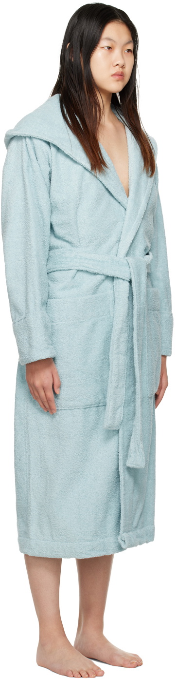 Tekla Blue Oversized Hooded Bathrobe Tekla Fabrics
