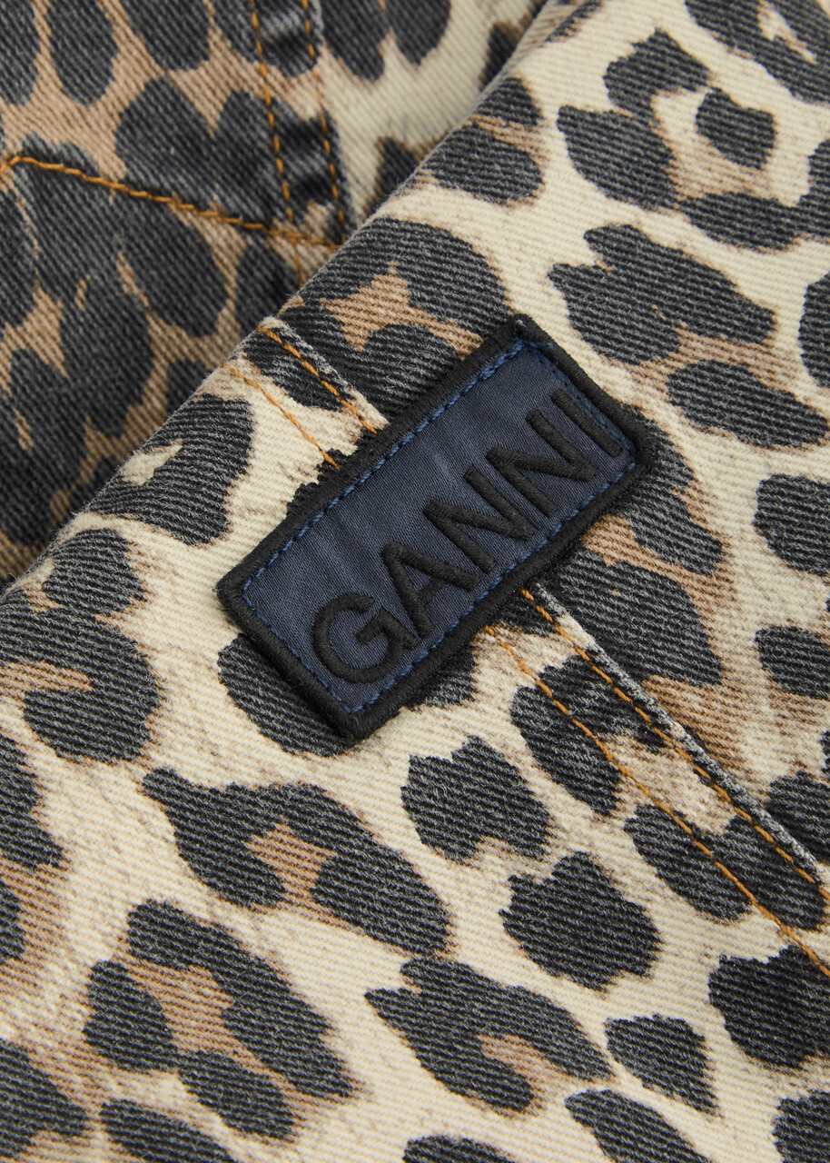Ganni Leopard-print Stretch-denim Jacket GANNI