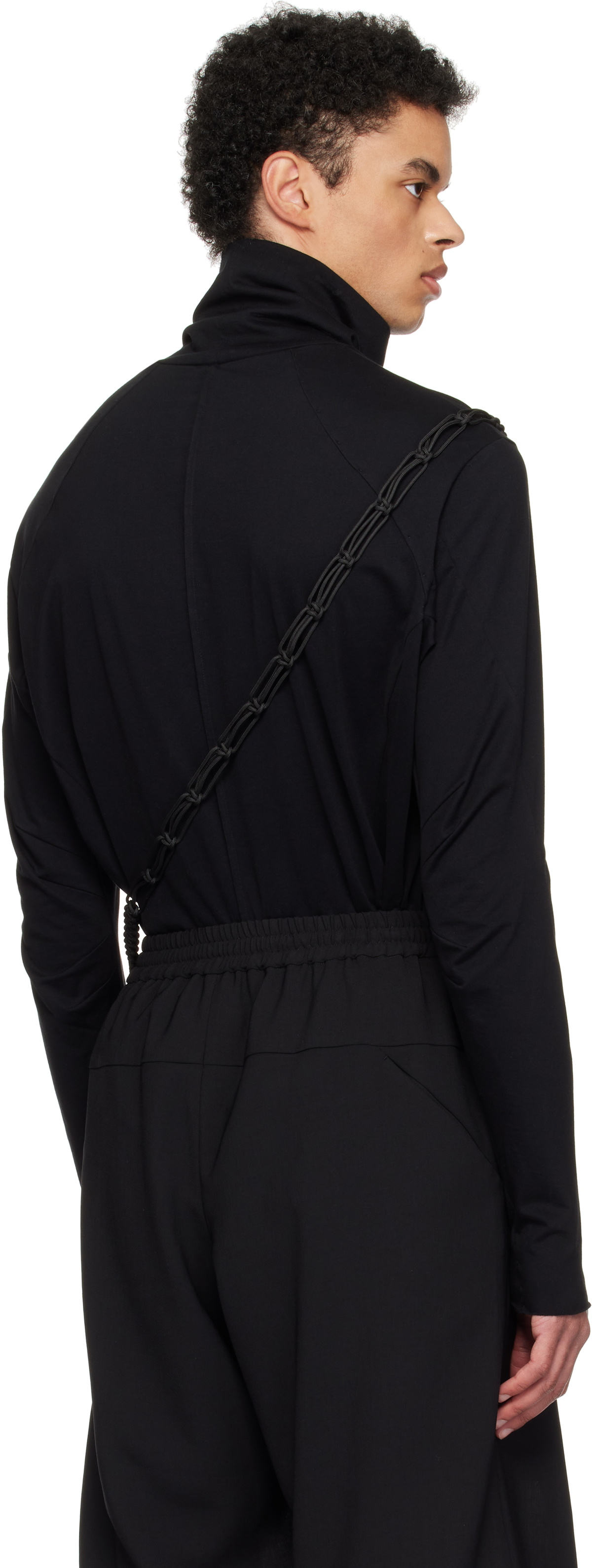 DEVOA Black Cotton Jersey Turtleneck DEVOA