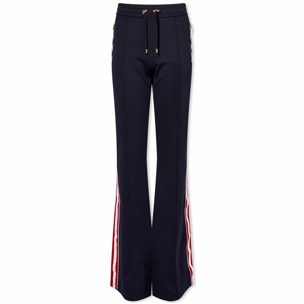 Balmain Women's Highrise Sporty Flare Pants in Blue Balmain