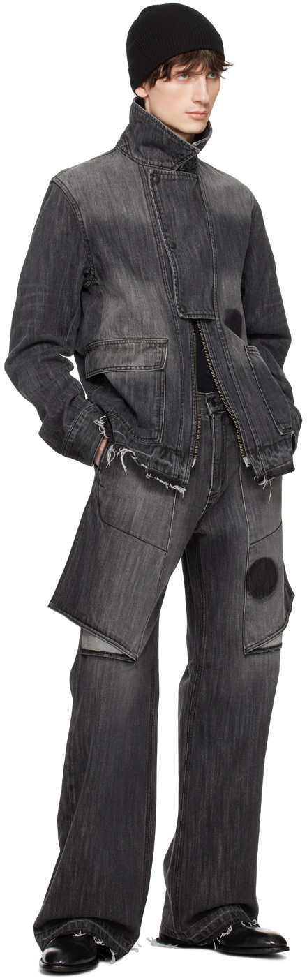 JiyongKim Gray Sun-Bleached Denim Jacket