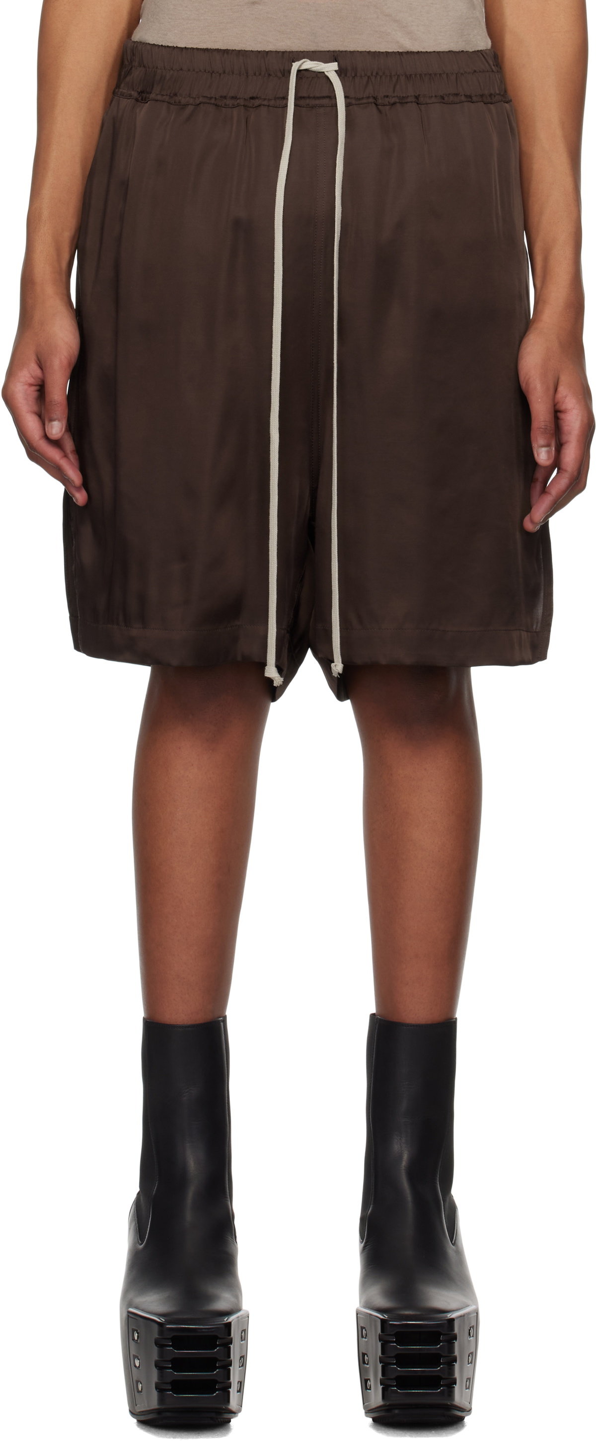 Rick Owens Brown Hollywood Boxers Shorts Rick Owens