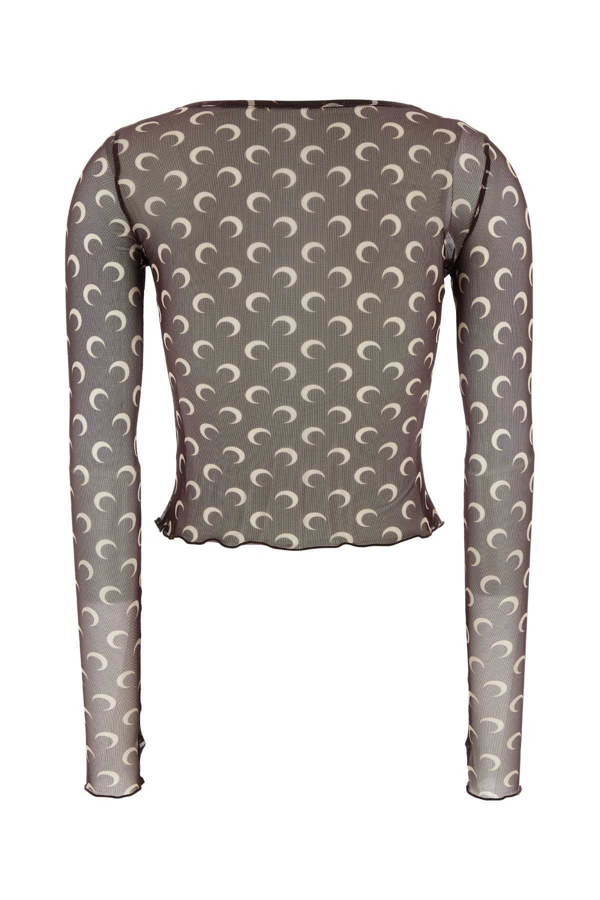 Marine Serre Mesh Moon Crew Neck Top Marine Serre