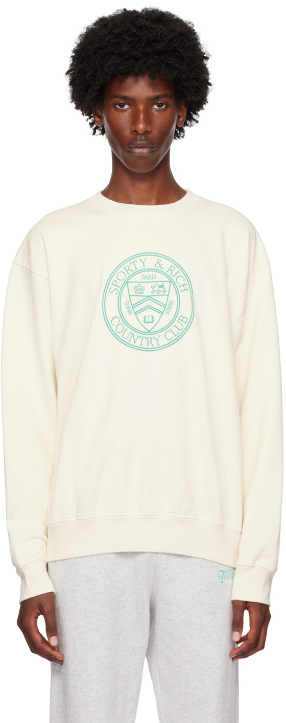 Sporty & Rich Off-White Connecticut Crest Sweatshirt Sporty & Rich