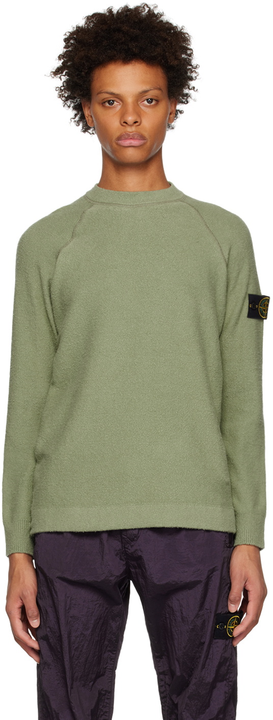 Stone Island Green Brushed Sweater Stone Island