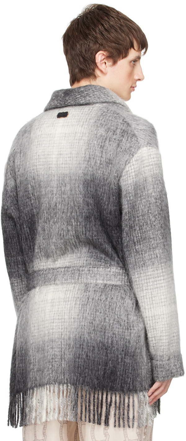 Agnona Gray Fringe Robe Agnona