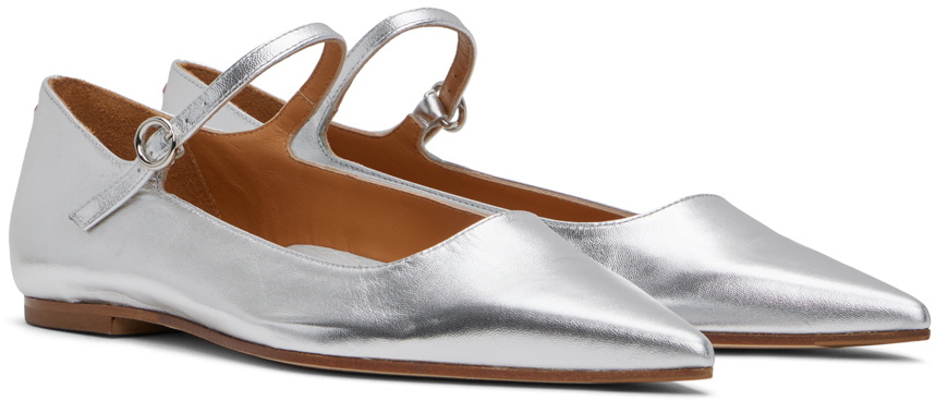 Aeyde Silver Cleo Ballerina Flats Aeyde
