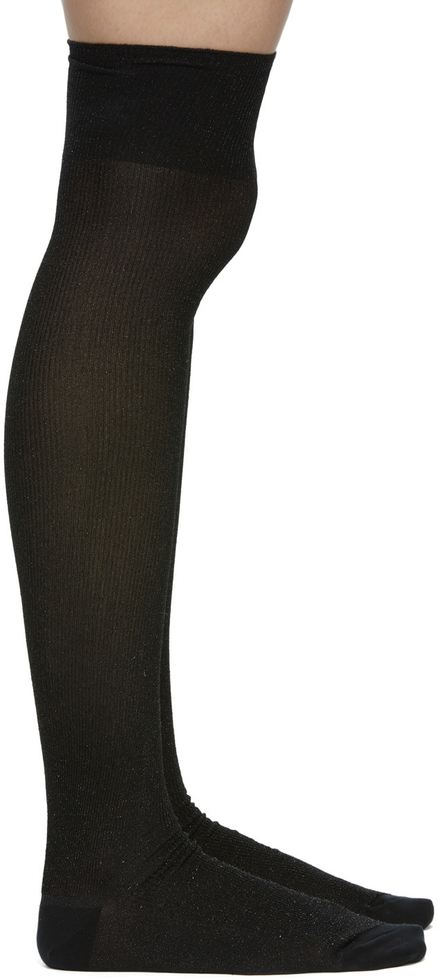 Sacai Black Lamé Socks Sacai