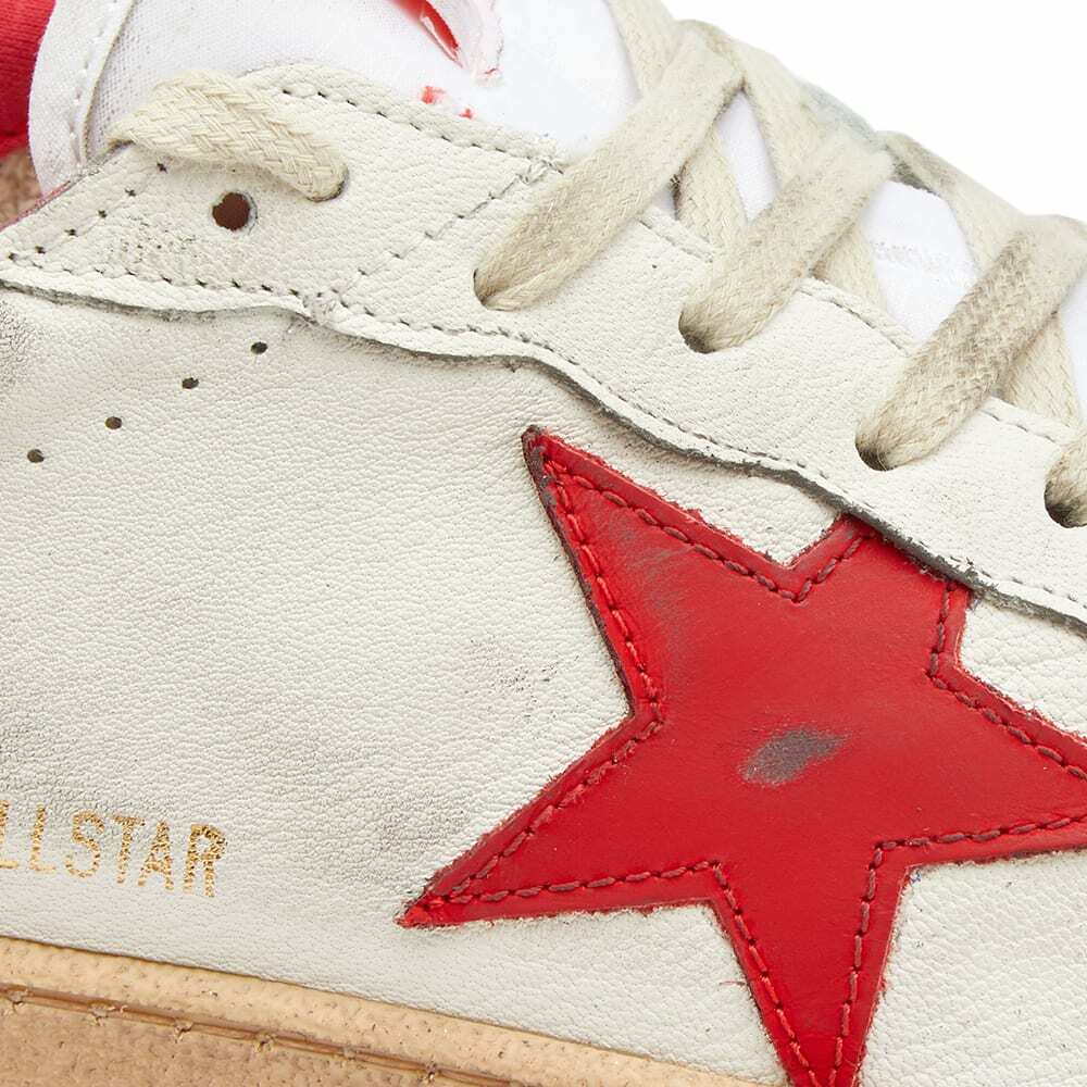 Golden Goose Women's Ball Star Leather Sneakers in White/Strawberry Red ...