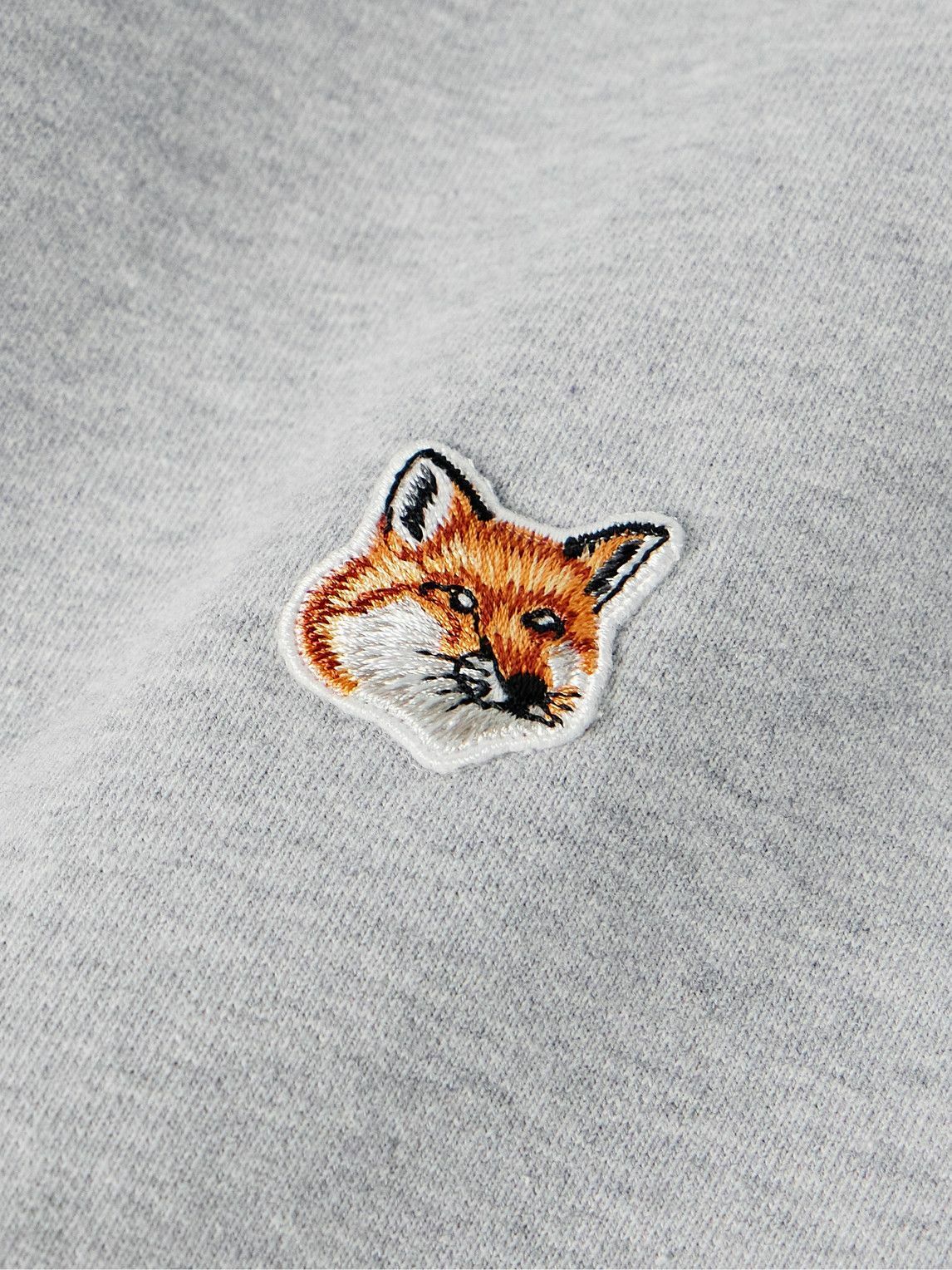 Maison Kitsuné - Logo-Appliquéd Cotton-Jersey Half-Zip Sweatshirt ...