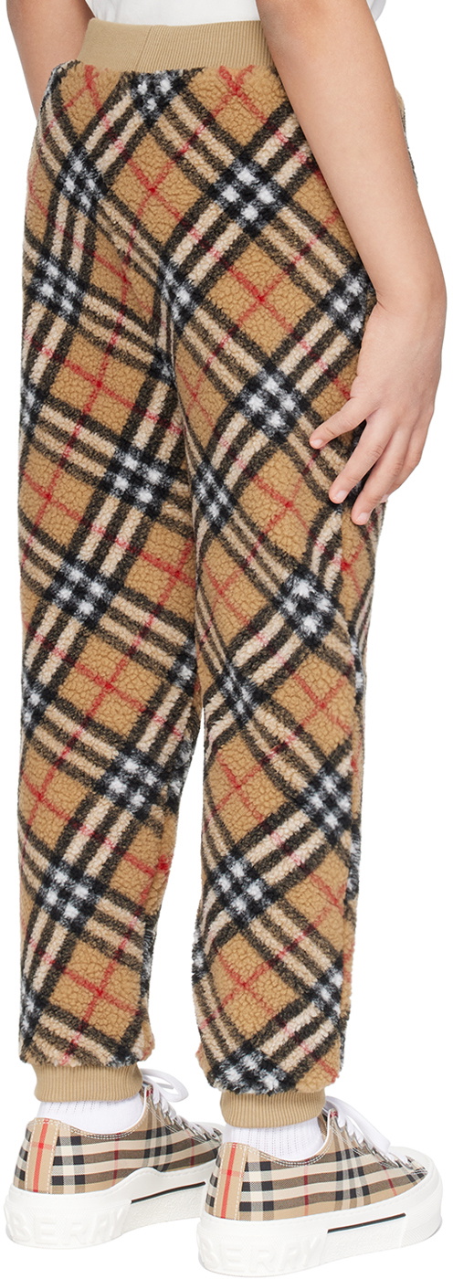 Burberry Kids Beige Check Sweatpants Burberry