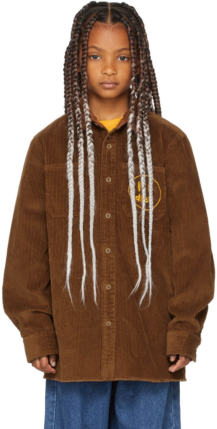 drew house SSENSE Exclusive Kids Brown Painted Mascot Shirt drew house