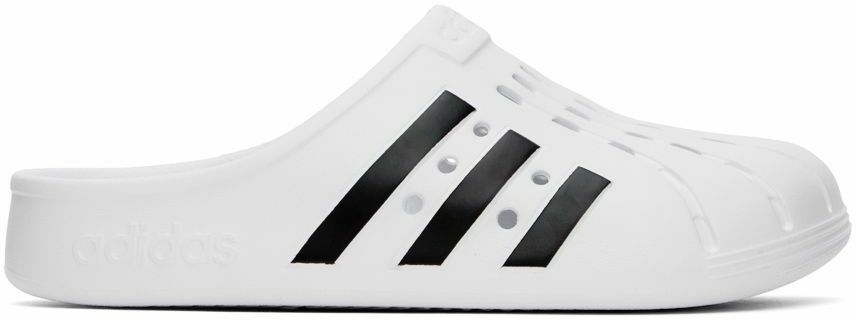 adidas Originals White Adilette Clogs adidas Originals