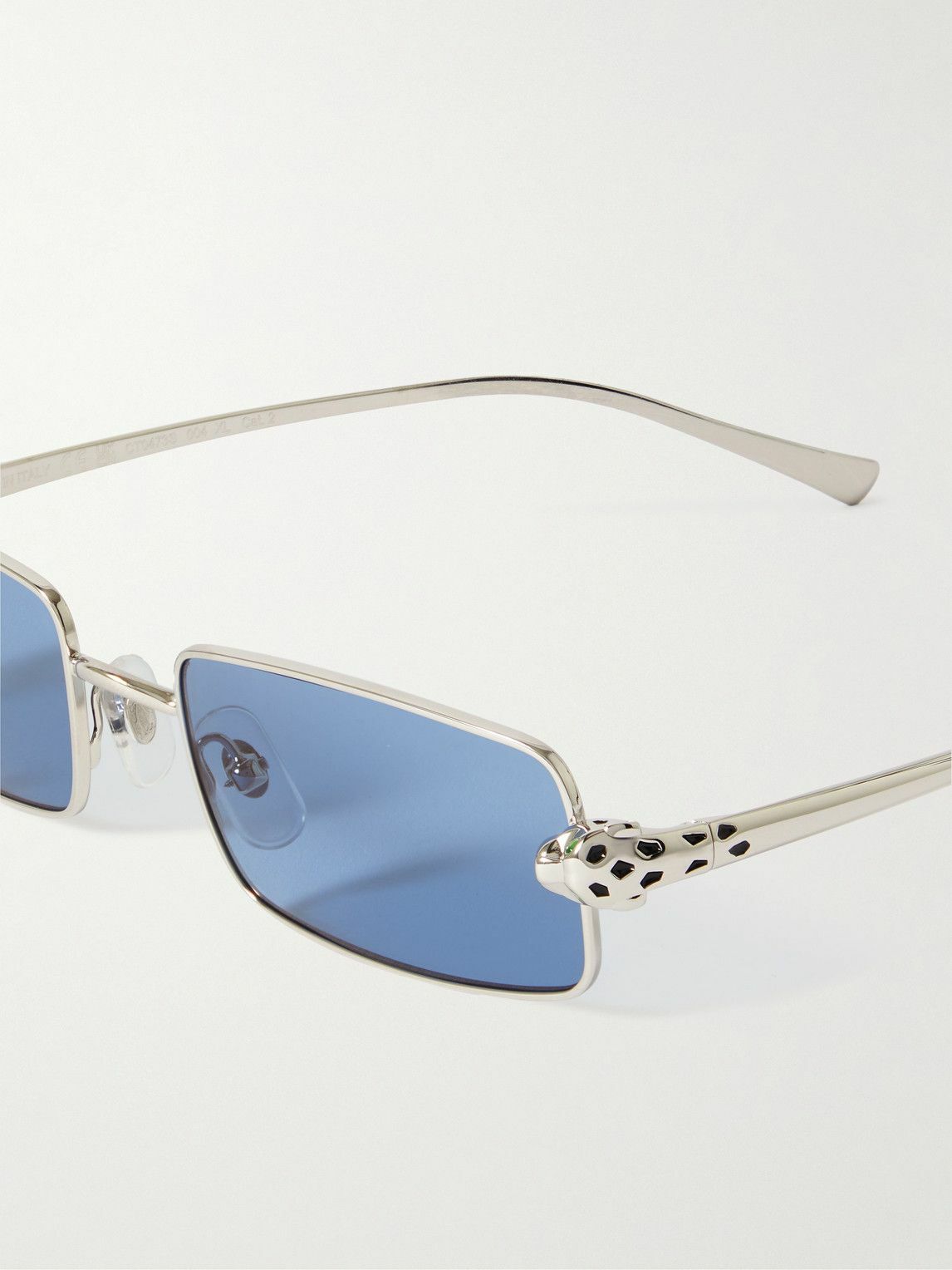 Cartier Eyewear - Panthère de Cartier Rectangle-Frame Silver-Tone ...