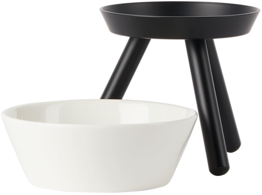 Pets So Good Black & White Tall Oreo Table Pet Bowl